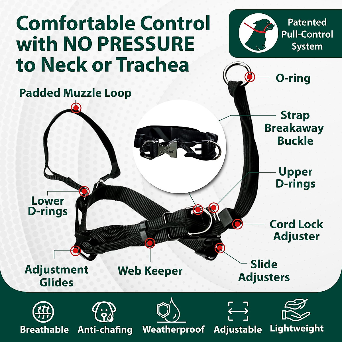 Sporn YUP! Pet Head Halter, Medium, Black, (33571)