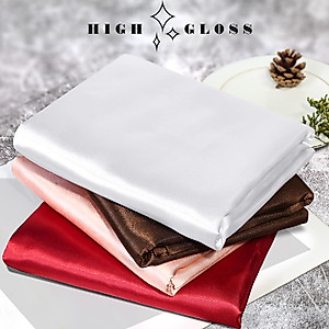 DLCFLF White Satin Fabric by The Yard, 2 Yards Charmeuse Satin Fabric 60 Inch Wide, Silky Satin Fabric for Bridal, Wedding, DIY Crafts, Sewing, Costumes, Shiny Cloth Fabric