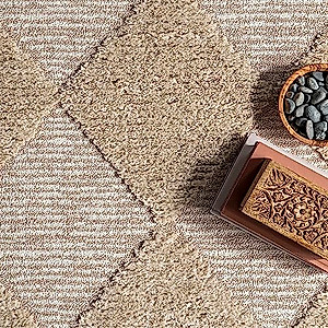 nuLOOM Marissa Trellis 5x8 Area Rug for Living Room Bedroom Dining Room Kitchen, Beige/Ivory