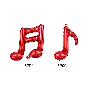 Music Note Foil Balloon Party Supplier Music Note Shaped Party Decorations for Birthday Baby Shower Anniversary Graduations Home Outdoor Music Themed Party (Red)