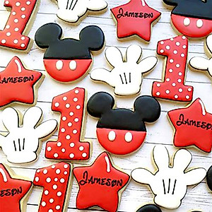 Cookie Knife Mickey Themed Cookie Moulds 5 Pieces - Mickey Mouse Sandwich Cartoon Cookie Knife Shape Cookie Mould, Kids Fondant Knife Baking Mould for Cake Sandwich Vegetables and Fruits,