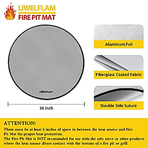 LIWELFLAM Grill Mats for Outdoor Grill 36 inches, Bbq Grill Mat, Grill Mats for Outdoor Grill Deck Protector, Grill Matt, Bbq Mat for Under Bbq