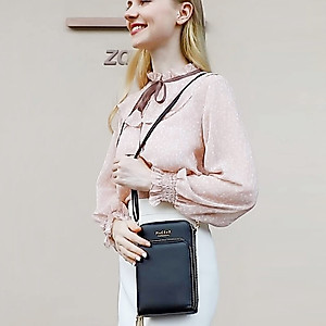 NoChoX Small Crossbody Bags for Women, RFID Blocking Phone Purses, Shoulder Handbags with Credit Card Slots, Adjustable Strap, Pink