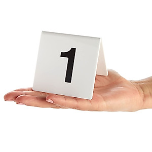 Juvale Set of 25 Restaurant Table Numbers 1-25, Double-Sided Acrylic Tent Table Numbers for Events, Banquets, Food Service, Wedding Receptions (Black and White, 3x2.75x2.5 in)