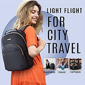 LIGHT FLIGHT Laptop Backpack for Women Computer Bag 15.6 Casual Notebook Back packs for Work Travel Business Trip College, Practical Gift for Women and Family Black
