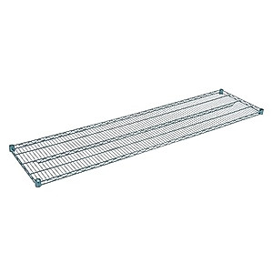 Restaurantware - Shelves ONLY: RW Base 18 x 72 x 1.5 Inch Epoxy Shelves, 4 NSF Certified Wire Shelves - Shelving Posts Sold Separately, with 32 Split Sleeves, Green Steel Shelves, Does Not Corrode
