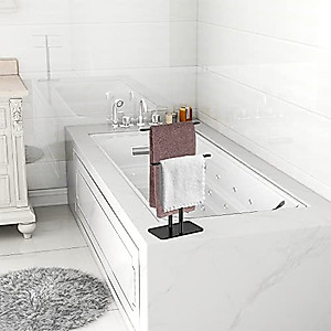 Towel Rack,Hand Towel Holder for Bathroom,Kitchen Hand Towel Rack for Countertop Vanity,Double-T Hand Towel Stand with Base,Metal Towel Stand,Black