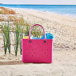 ProductWorks Maui and Sons Durable Beach Bag and Outdoor Everything Go2Bag,Farmers Market, Picnic,Concerts Washable Adjustable Straps (Pink)