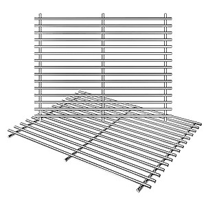 Hisencn Cooking Grates for Grill Master 720-0697, Nexgrill 720-0697E, Huntington Rebel Grill, Sunbeam 720-0697, Uniflame GBC091W, 17 3/16 inch Stainless Steel Solid Rod Cooking Grids, 2 PCS