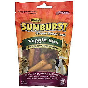 Higgins Sunburst Veggie Stix Gourmet Treats For Guinea Pigs, Rabbits & Chinchillas, 4 Oz