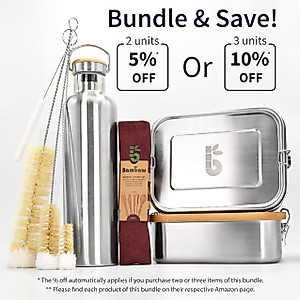 Bambaw 32 oz Water Bottle | Insulated Water Bottles | Water Bottle Stainless Steel | Insulated Travel Water Bottle | Insulated Water Bottle | Stainless Steel Water Bottles | 1 Liter Water Bottles