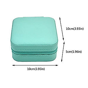TRODANCE Mini Jewelry Travel Case,Small Travel Jewelry Organizer, Portable Jewelry Box Travel Mini Storage Organizer Portable Display Storage Box For Rings Earrings Necklaces Gifts (Blue)