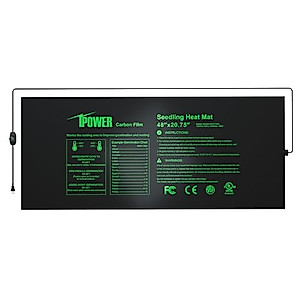iPower 48" x 20.75" Seeding Heat Mat with Thermostat Temperature Adjustable Knob Durable Warm Hydroponic Plant Germination Starting Pad, Black