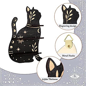 YUAB Cat Shaped Shelf | Cat Wall Crystal Shelf | Creative Cat Crystal Shelf Decorative for Living Room, Dining Room, Bedroom, Black