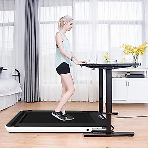 Jayktimo Treadmill, Walking Pad-7.6miles Under Desk Treadmill-2 in 1 Folding Treadmill-Treadmills for Home and Office, Black White