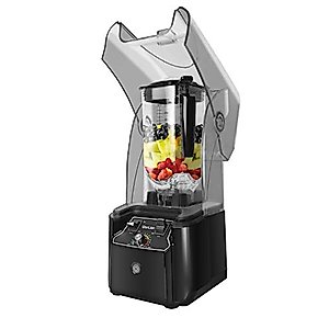 WantJoin Professional Commercial Blender With Shield Quiet Sound Enclosure 2200W Industries Strong and Quiet Professional-Grade Power, Self-Cleaning, Black