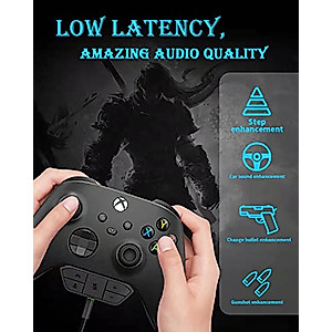 AOJAKI Headset Adapter for Xbox Controller, Mic Adapter for Xbox One/One S/X/Elite 1/ Elite2/ Series S/X Controller, Headphone Adapter for Xbox One Controller