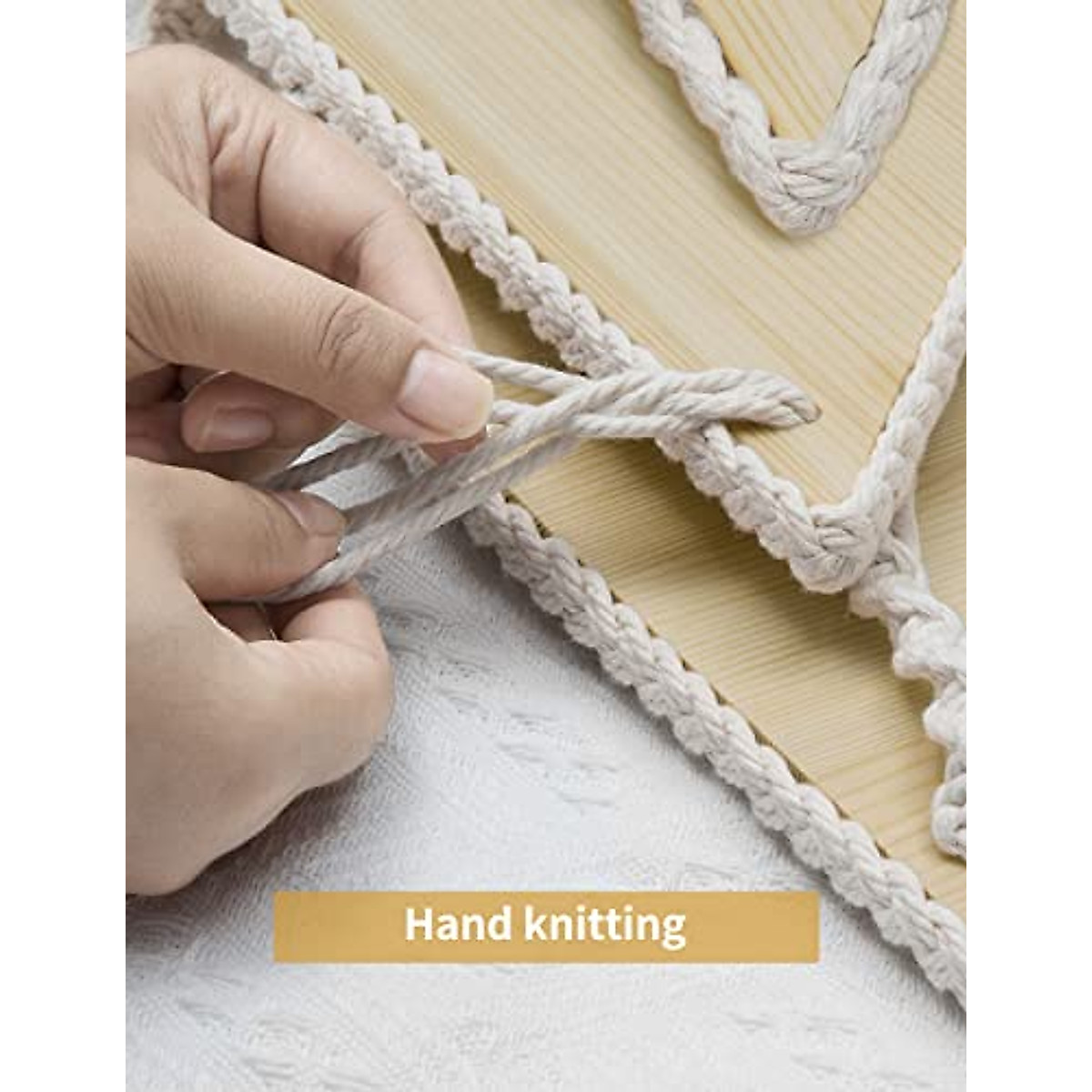 Mazjoaru Macrame Corner Shelves 3 Tier, Boho Handmade Woven White Rope Beige Hanging Floating Shelf Decor Display Storage Organizer for Bedroom Bathroom Office Living Room