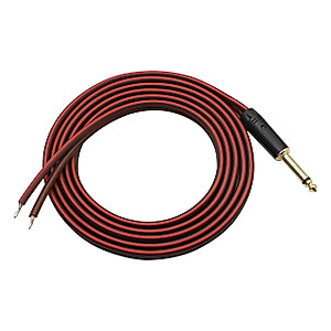 XMSJSIY 1/4 TS to Speaker Bare Wire,Audio Cable to 6.35mm Male Mono Adapter Replacement Open End Gold-Plated OFC HiFi TS Speaker Cord Amplifier Patch Cable for DJ Application,DIY -2M