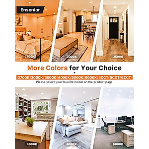 Ensenior 4 Pack 6 Inch Ultra-Thin LED Recessed Ceiling Light with Junction Box, 2700K Soft White, 12W 110W Eqv, Dimmable Downlight, 1050LM High Brightness - ETL and Energy Star Certified