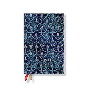 Paperblanks 12 Month 2024 Blue Velvet Diary | Horizontal | Mini (95 × 140 mm)