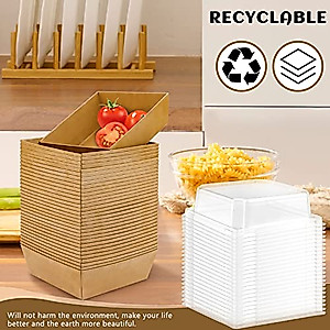 Cmkura 50 Pack Brown Square Disposable Paper Charcuterie Boxes Food Containers Bakery Boxes for Cake, Cookies, Sandwich(Small size)