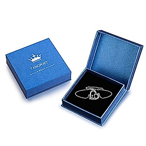 TANGPOET Giraffe Gifts for Women Mom Grandma Family Giraffe Heart Bracelet for Mother Bracelet 925 Oxidized Sterling Silver Giraffe Jewelry Gifts for Birthday Christmas Valentines Mothers Day