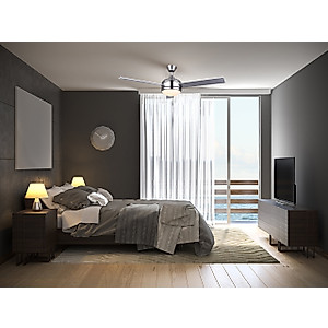 Canarm LTD Calibre BPT 48 Frosted Glass 1 Bulb Light Kit, 48-Inch Ceiling Fan with 3 Blades, Grey/White