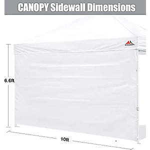 SCOCANOPY SideWall for 10x10 Pop Up Canopy Frame, 1 Pack SunWall Only,White