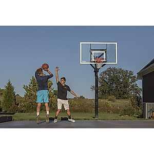Goalsetter MVP 72" Acrylic In-Ground Height Adjustable Basketball Hoop System with Double Static Rim, Black (SS46072A2)