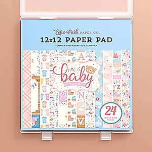 iBune 4 Pack 12x12 Paper Storage, Scrapbook Storage Box for 12" x 12" Paper, Portable Slim Project Case Plastic Craft Paper Storage Box, Inner Size 12.2 x 12.2 x 0.85 in