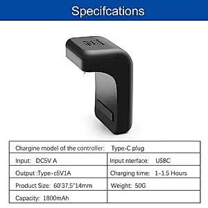 chengzui Changing Kit for PS5 Battery 1800mAh for PS5 Controller Rechargeable Battery Pack Charger for PS5 Handle Rechargeable Battery Pack