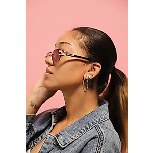 Retro Vintage Style Rimless Clear Lens Sunglasses for Women & Men Luxury Glasses Fashion Crystal Wood Eyewear Shades (Y Decor Smoke)