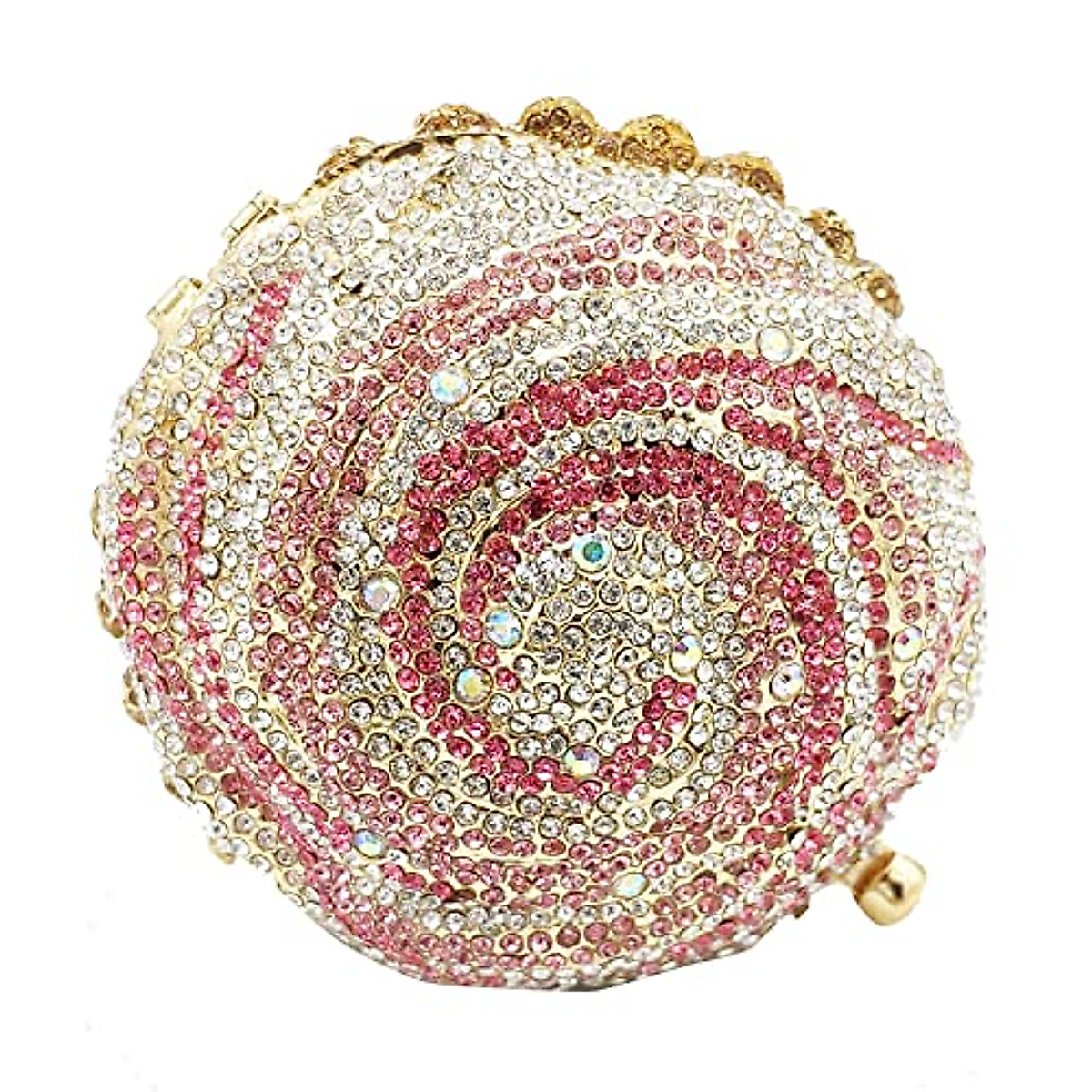 Tngan Women Cute Cake Evening Clutch Sparkling Full Rhinestones Mini Purse Banquet Prom Wedding Handbag, Pink 2