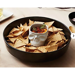 Halloween Stoneware Serving Trays- Plates and Bowls - Occult Gothic Tableware (Chips and Dip)