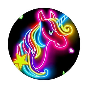 Colorful Unicorn Kawaii Hot Pink Aesthetic Rainbow Party PopSockets Swappable PopGrip