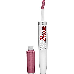 Maybelline Super Stay 24, 2-Step Liquid Lipstick Makeup, Long Lasting Highly Pigmented Color with Moisturizing Balm, Perpetual Plum, Purple, 1 Count