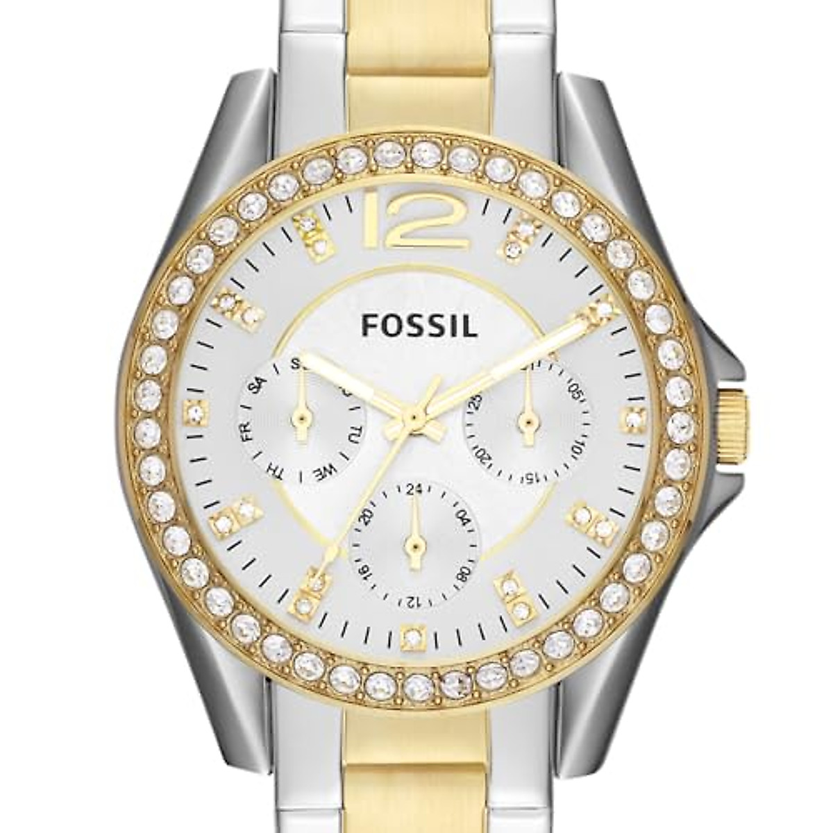 Fossil Women's Riley Quartz Stainless Steel Multifunction Watch, Color: Gold/Silver (Model: ES3204)