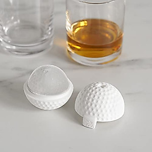 True Zoo Golf Ball Ice Mold, Dishwasher Safe Novelty Silicone 2 Inch Ice Sphere Maker for Sports Fans, Set of 1