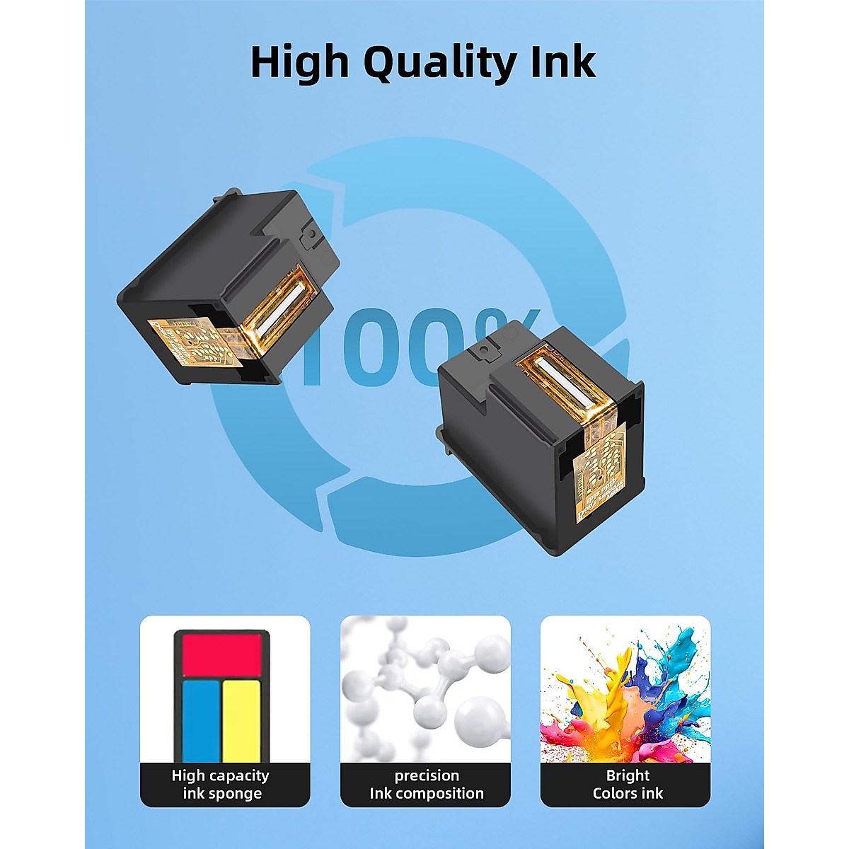 InkSpirit Remanufactured Ink Cartridge Replacement for HP 63XL 63 XL Combo Pack for OfficeJet 5200 5212 5255 3830 4652 4655 5258 4650 DeskJet 3630 2130 1112 Envy 4520 4512 Printers ( 1 Black 1 Color)