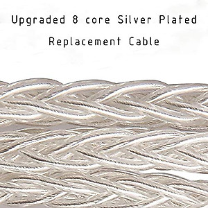 FEDAI Audio Earphone Cable 8 Core Silver Plated Replacement Cable, MMCX Cable Detachable Earphone Cable Replacement Earphone Wire for Shure 846 535 215 315 425 MAGAOSI K5 LZA4 A5 (3.5mm, MMCX)