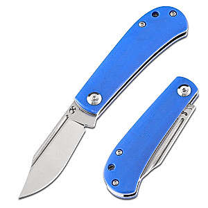 KANSEPT Bevy Pocket Folding Knives EDC Slip Joint Folding Knife 2.45'' 154CM Material Pocket Folding Knife with Blue G10 Handle Everyday Carry Folding Knife T2026S7