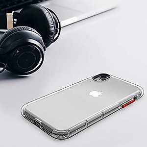 Zizo Surge Series for iPhone XR Case - Sleek Clear Case Customizable Buttons - Clear