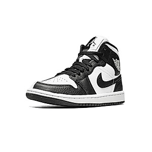 Nike Women's WMNS Air Jordan 1 Mid Trainers, Black, Electric Green, White, 6.5 Women