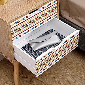 End Side Table Nightstand Set of 2, Night Stand with Drawers, Modern Bohemian Drawer Night Stand, Solid Wood Legs, for Sofa Side Table, Bedroom Bedside Table