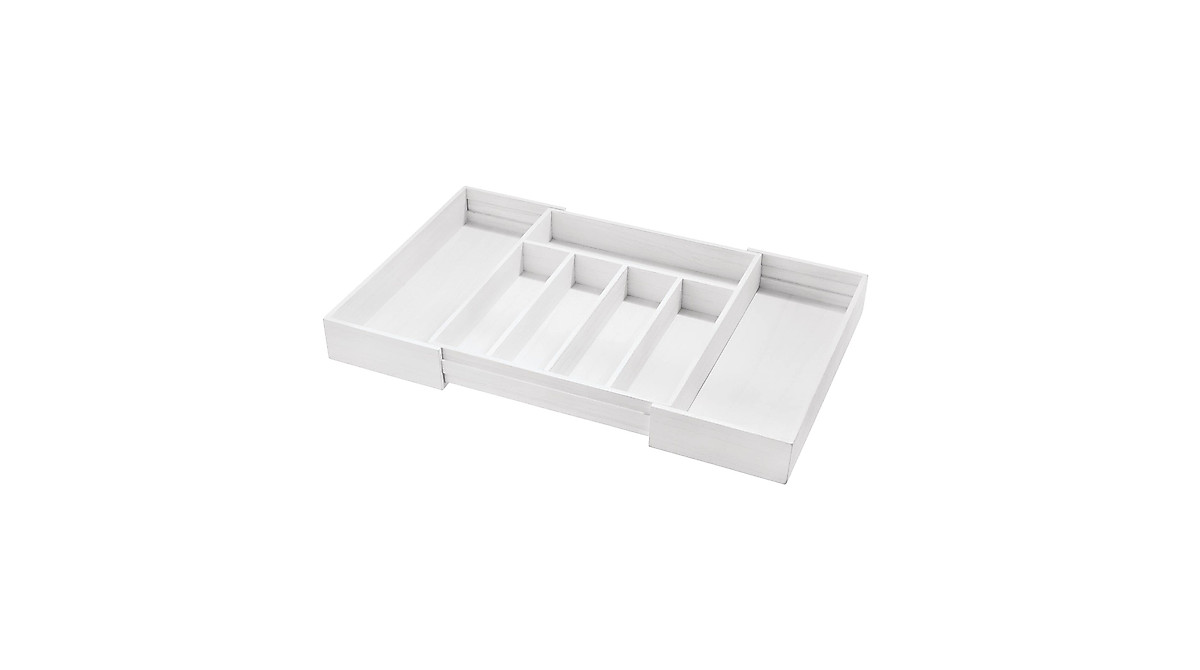 iDesign Renewable Expandable Flatware Tray | Eco-Friendly Kitchen Organizer
