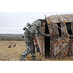 Muddy Hunting Outdoors Water Resistant Black Backed 3-Person Easy Set Up VS360 Ground Blind - Epic Camo