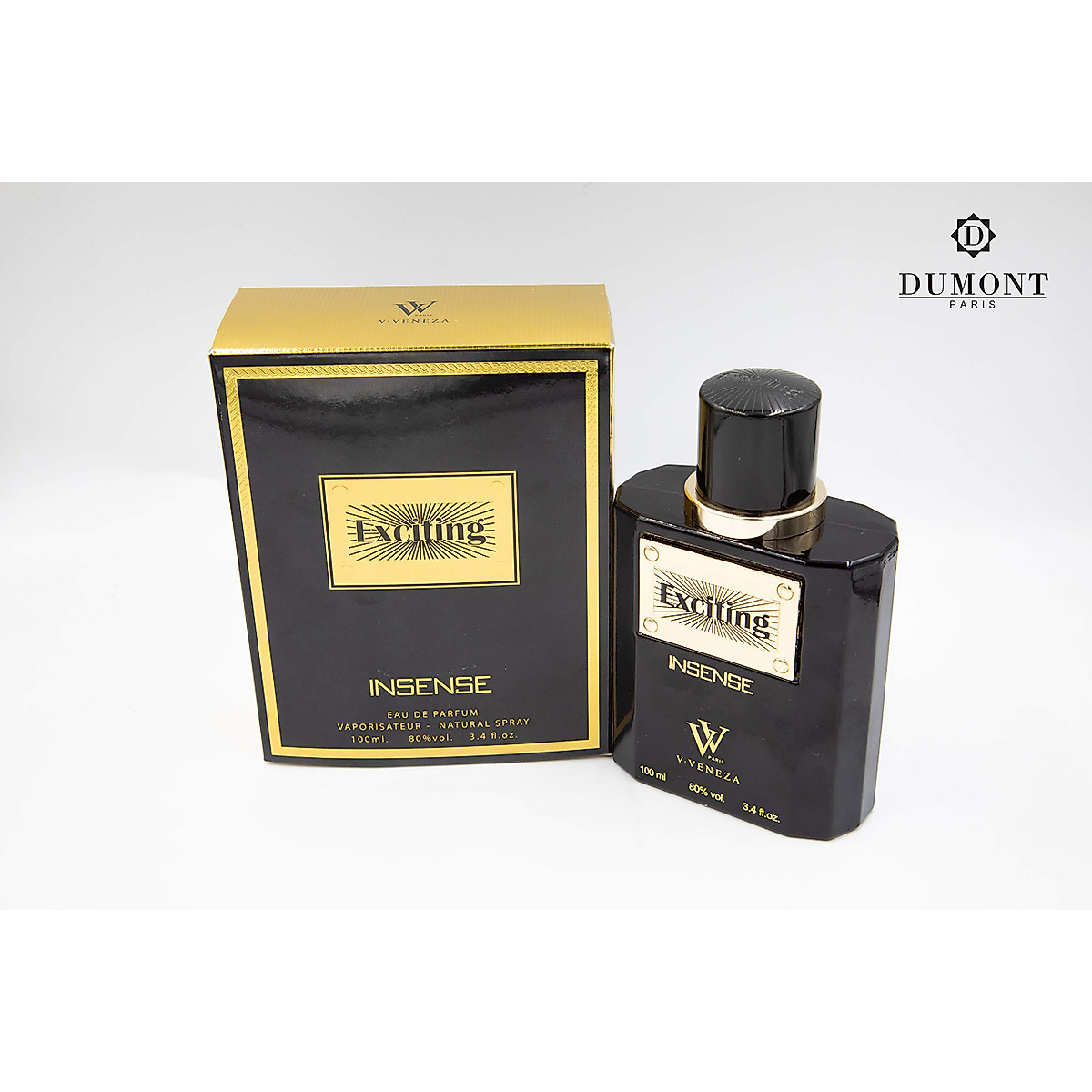 Dumont Exciting Insense - 3.4 oz - Eau De Parfum – Unisex Perfume for Men & Women - Lemon, Herb, Honey, Amber & Chocolate Scent - Long Lasting Cologne Mist & Body Spray - for Him & Her