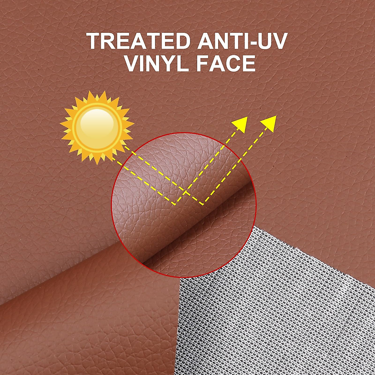 Vinyl Upholstery Fabric,Soft Faux Leather,Marine Vinyl Fabric,Indoor & Outdoor Synthetic Leather for Boat,Car,DIY Crafting (Brown, 36inchx54inch)