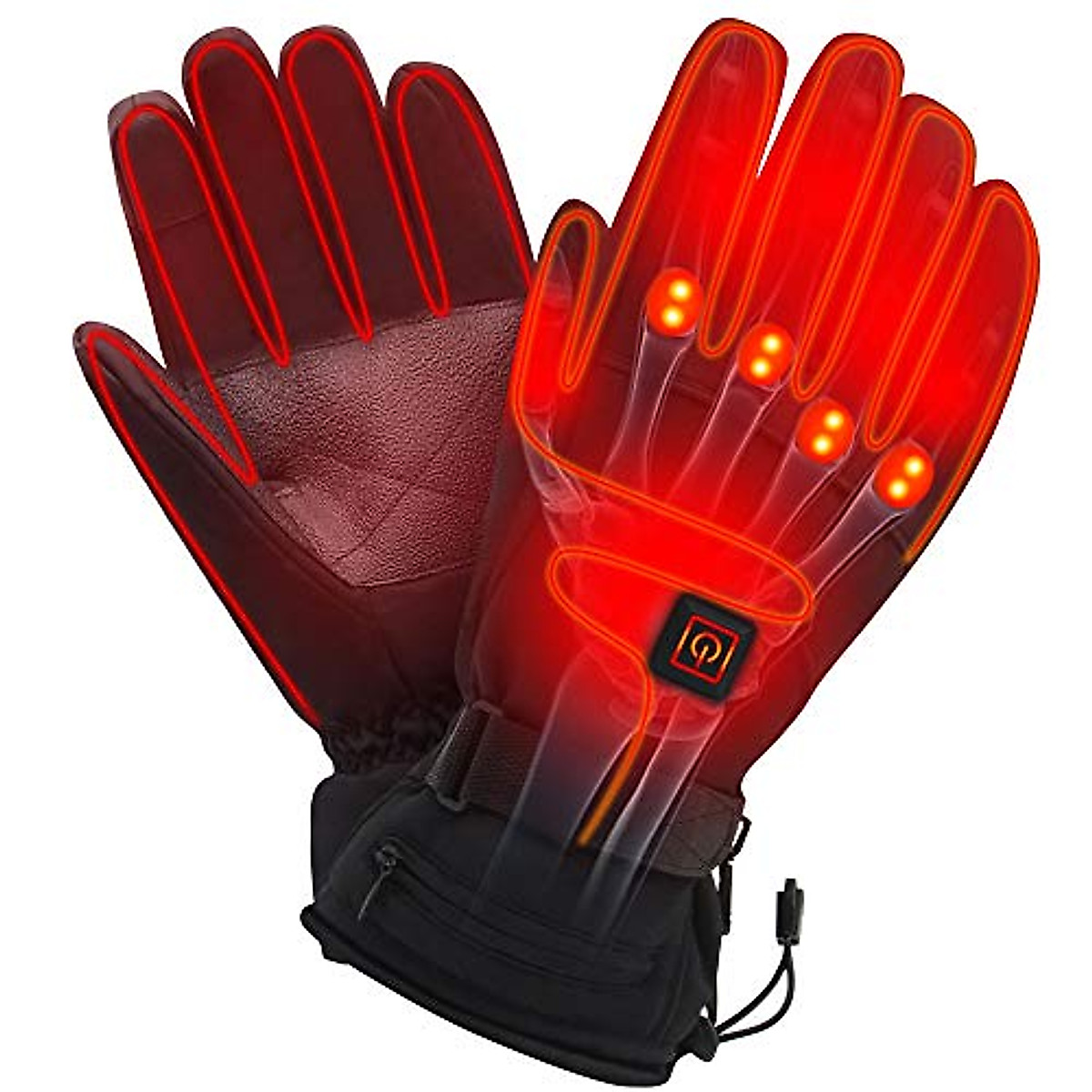 Spring Rechargeable Electric Heated Gloves,Touchscreen Waterproof Cold Weather Thermal Heated Gloves,Hand Warmer Gloves for Hunting Fishing Skiing Camping Cycling